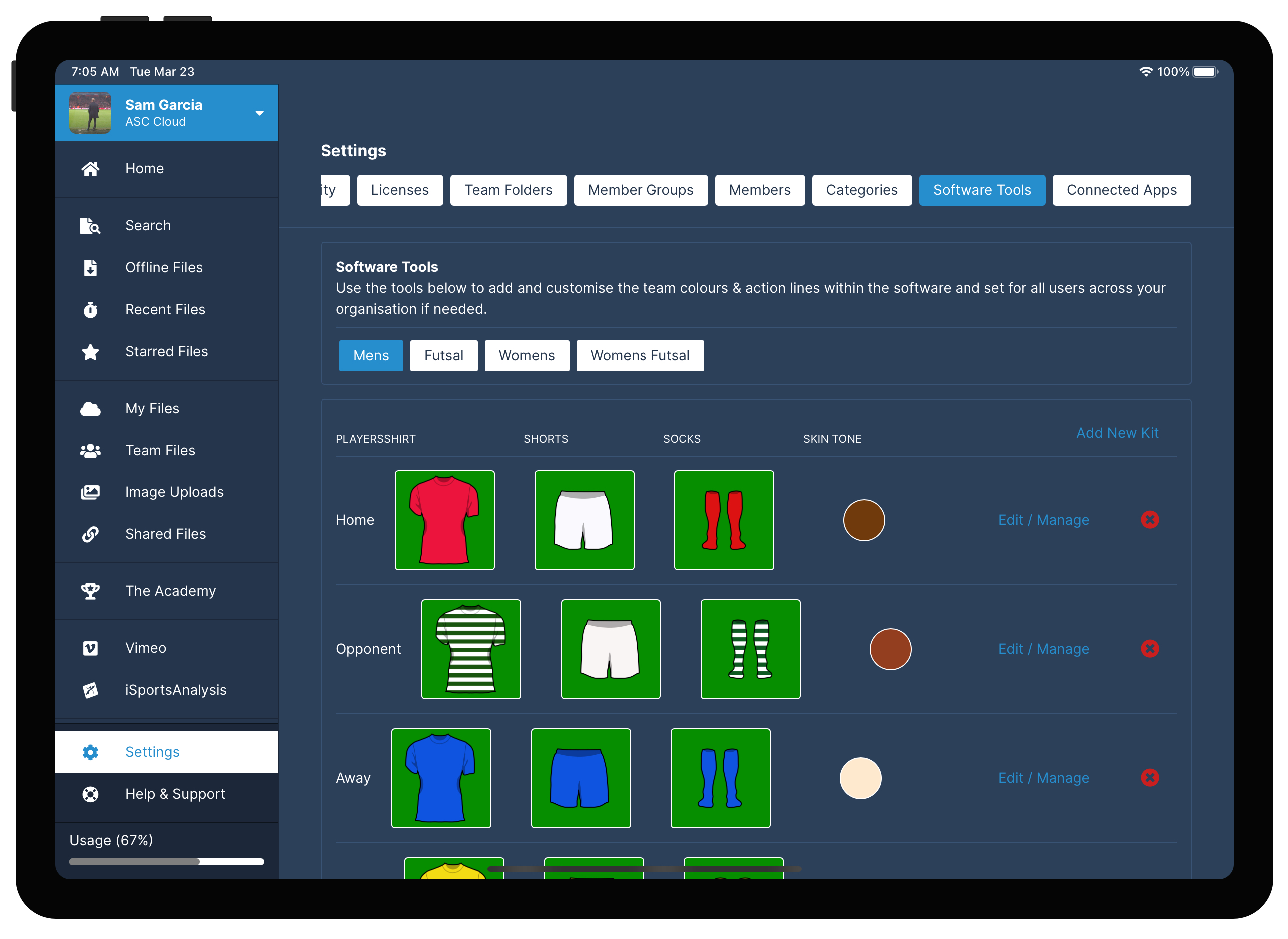 Multiple Teams and Enhanced kit Colours
